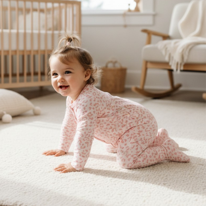Pink Leopard Romper – Magnetic Munchkin
